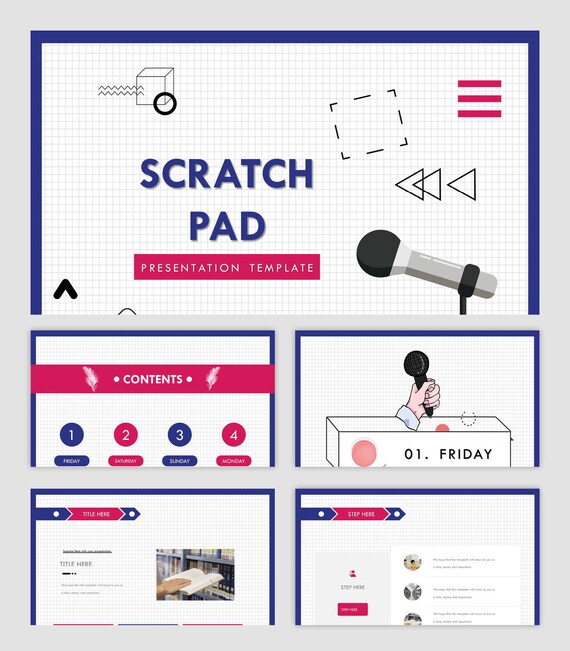 Scratch Pad Style Powerpoint Template | Etsy