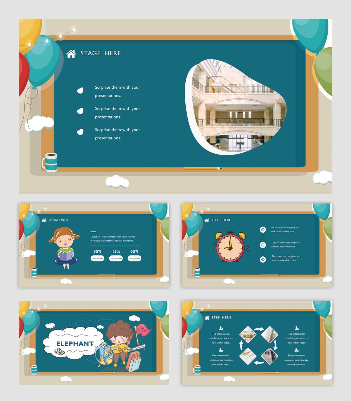 Cartoon School Board Powerpoint Template - Etsy