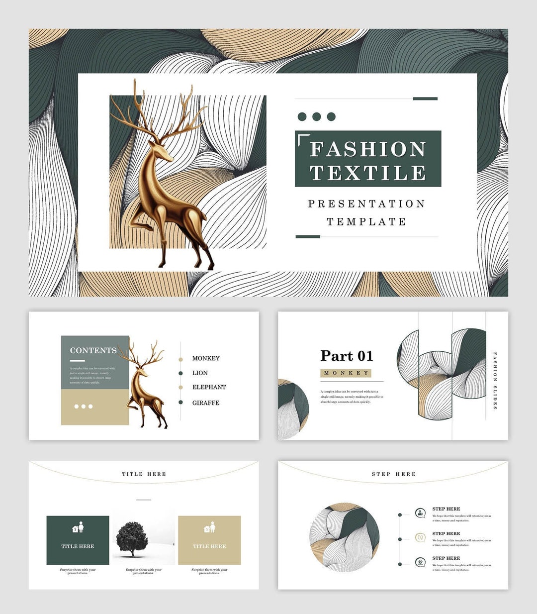 Minimal Fashion Textile Powerpoint Template - Etsy