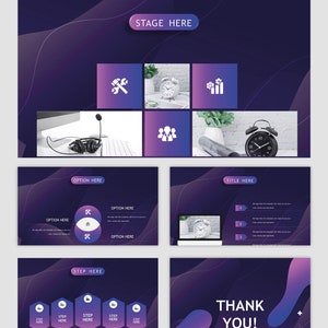 Creative Style Purple Design Powerpoint Template - Etsy