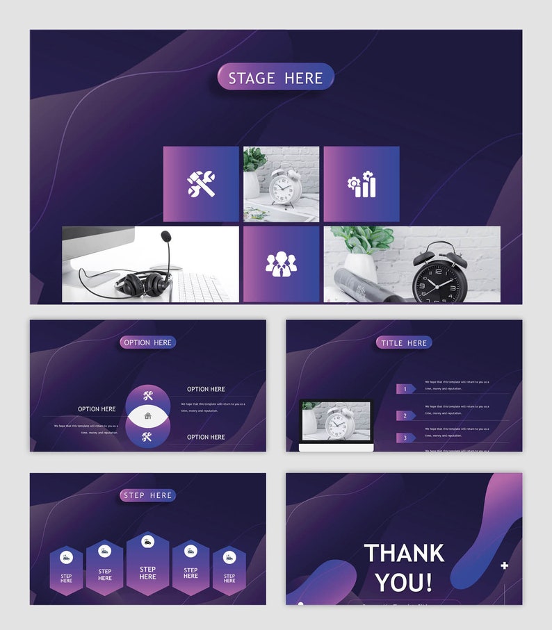 Creative Style Purple Design Powerpoint Template - Etsy