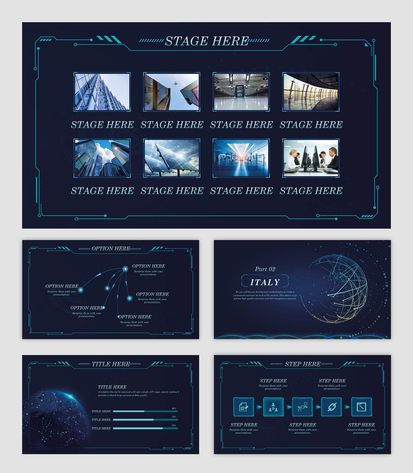 Real Blue Technology PPT Template - Etsy