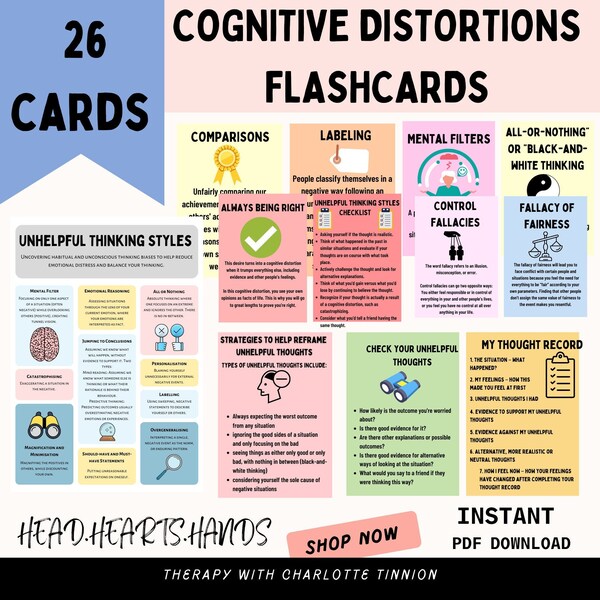 Cognitive Distortions Cards - Etsy