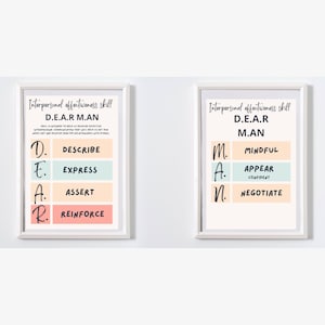 DBT Posters, Interpersonal Effectiveness Poster Bundle, DEARMAN Poster ...