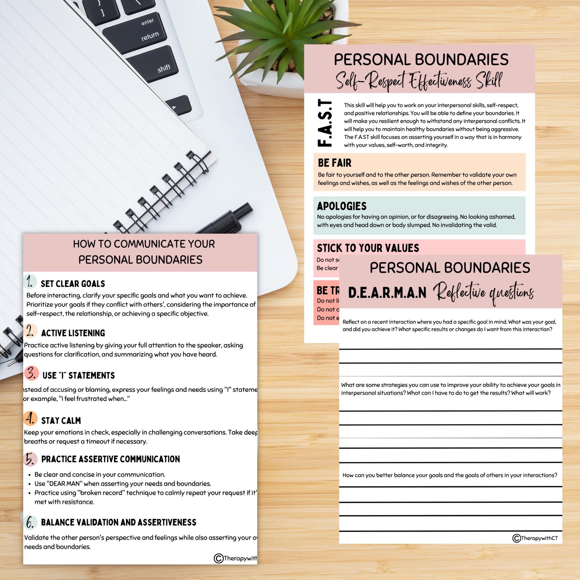 Personal Boundaries Worksheets, Boundary Setting, Healthy Boundaries ...