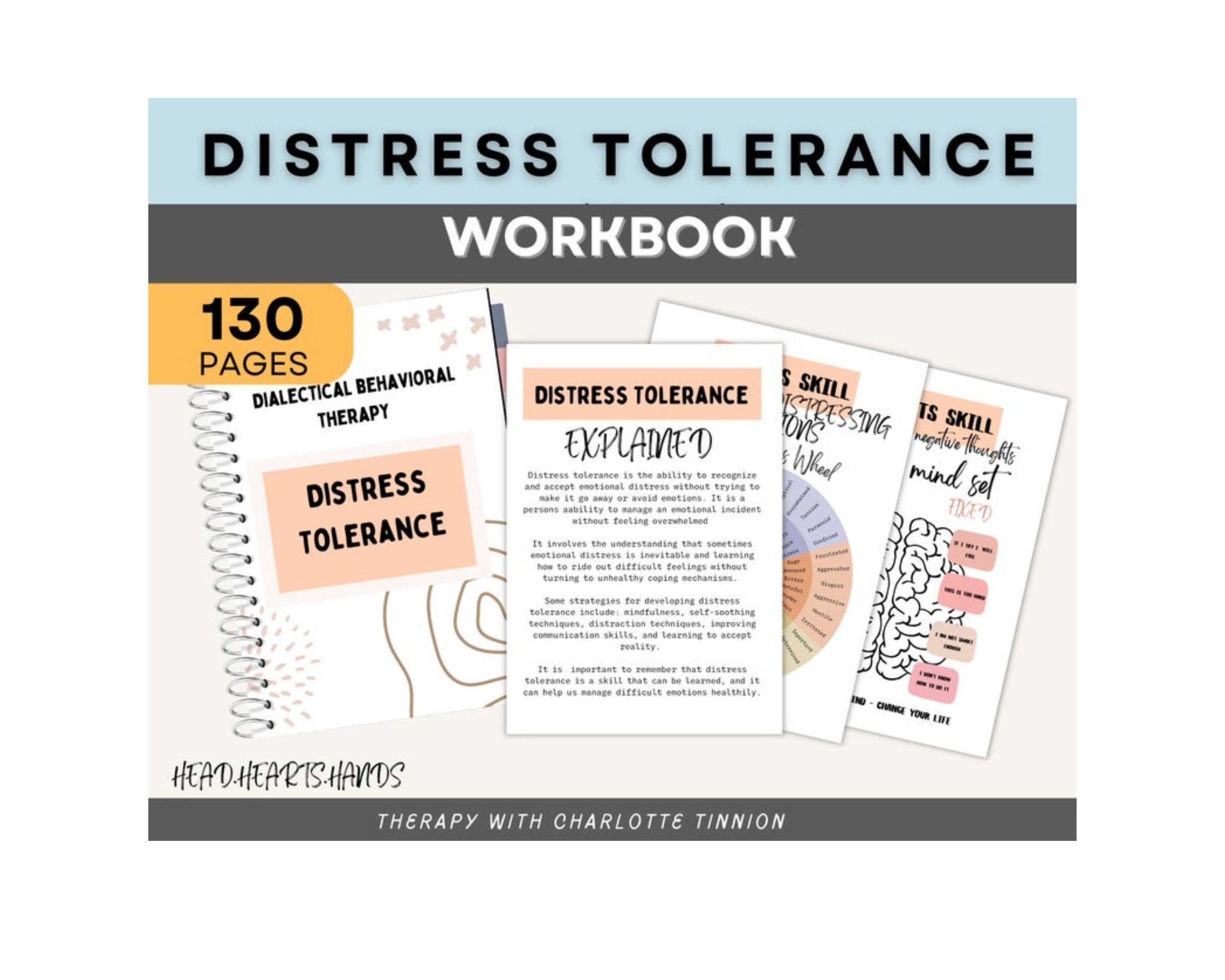 Distress Tolerance Worksheets Bundle, DBT Journal Worksheets, ACT ...