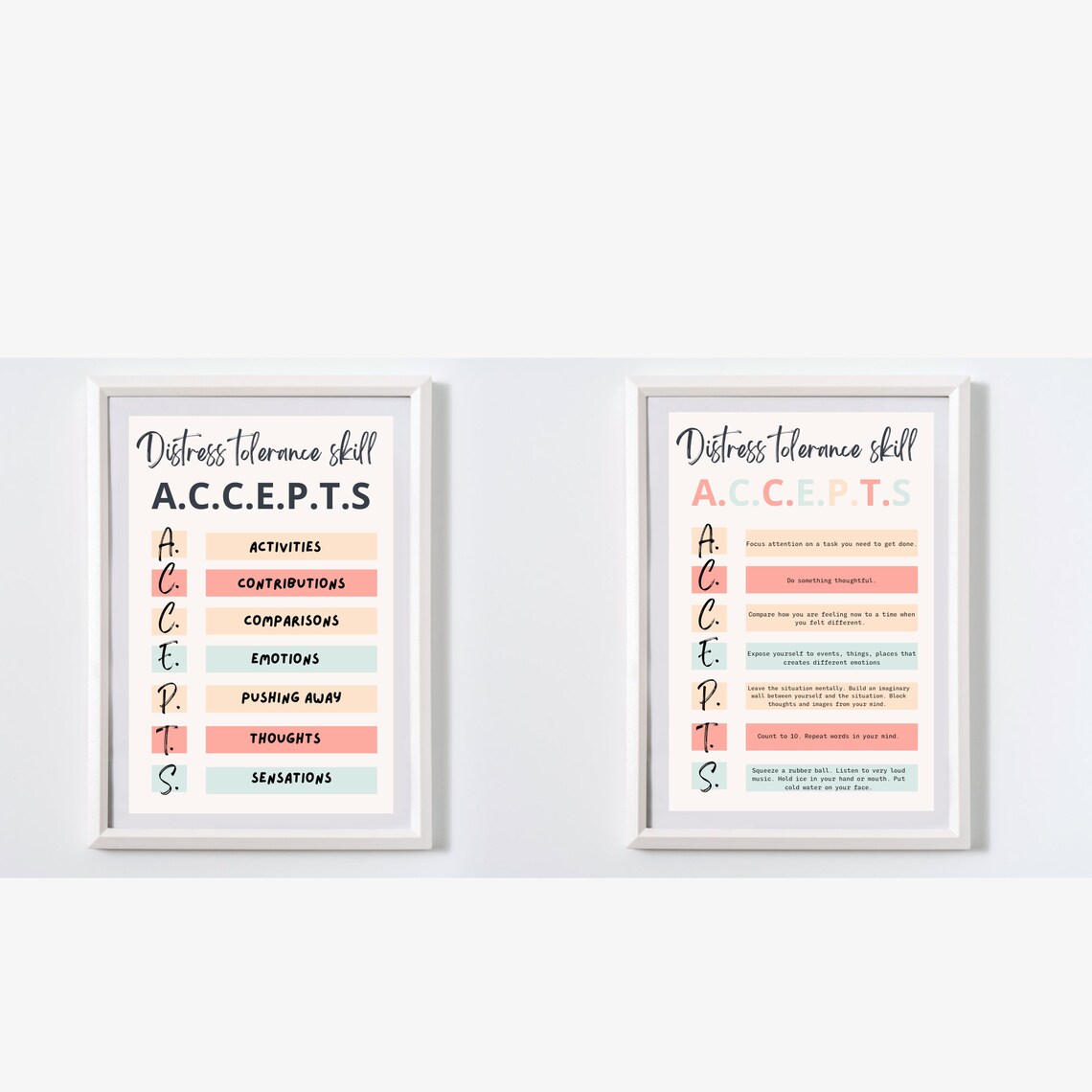 DBT Posters Bundle DBT Skills, Therapy Office Decor, Wise Mind ...