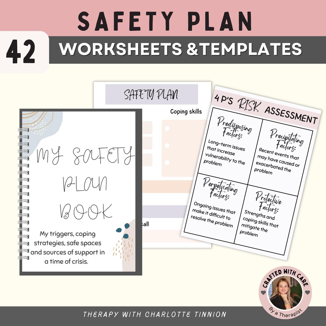 Safety Plan Worksheets, Suicide and Self-harm Risk Assessment, PTSD ...