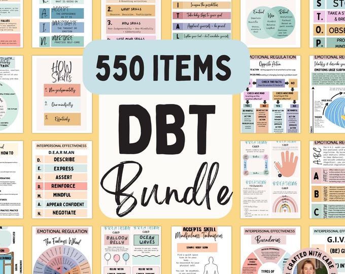 DBT Bundle, DBT Worksheets, DBT Cheat Sheet, Dbt Skills, Dbt Workbook ...