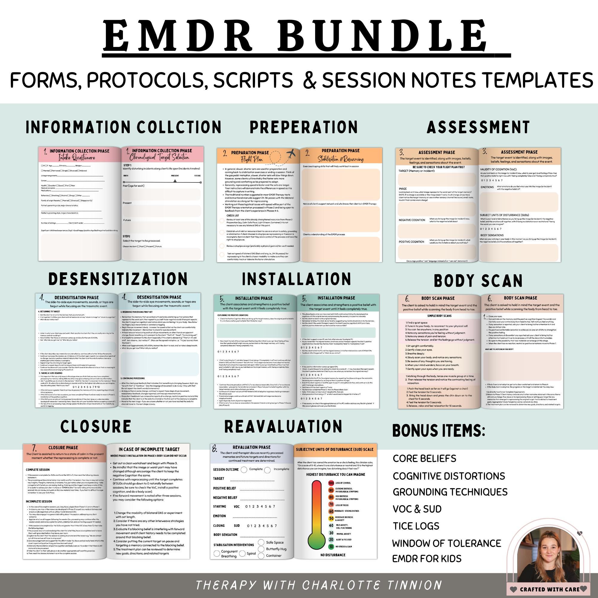 EMDR Bundle, EMDR Worksheets, Emdr Tools, Emdr Cognitive Interweave ...
