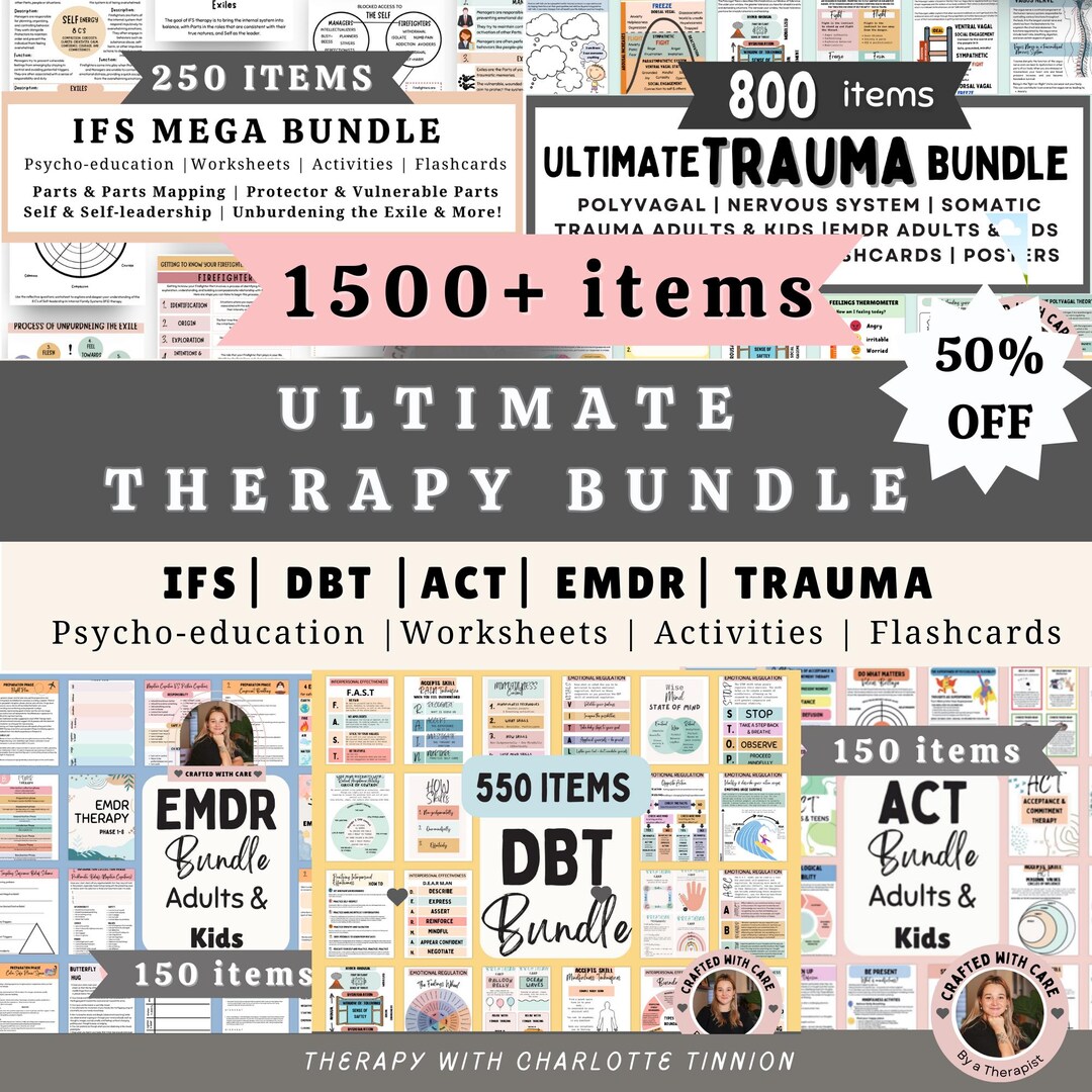 Therapy Bundle, Psychology Worksheets, Internal Family Systems, DBT ...