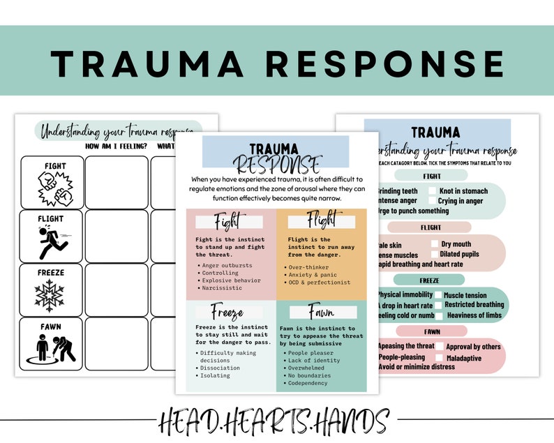 Trauma Psychoeducation Workbook, Trauma Worksheets, Trauma Response ...