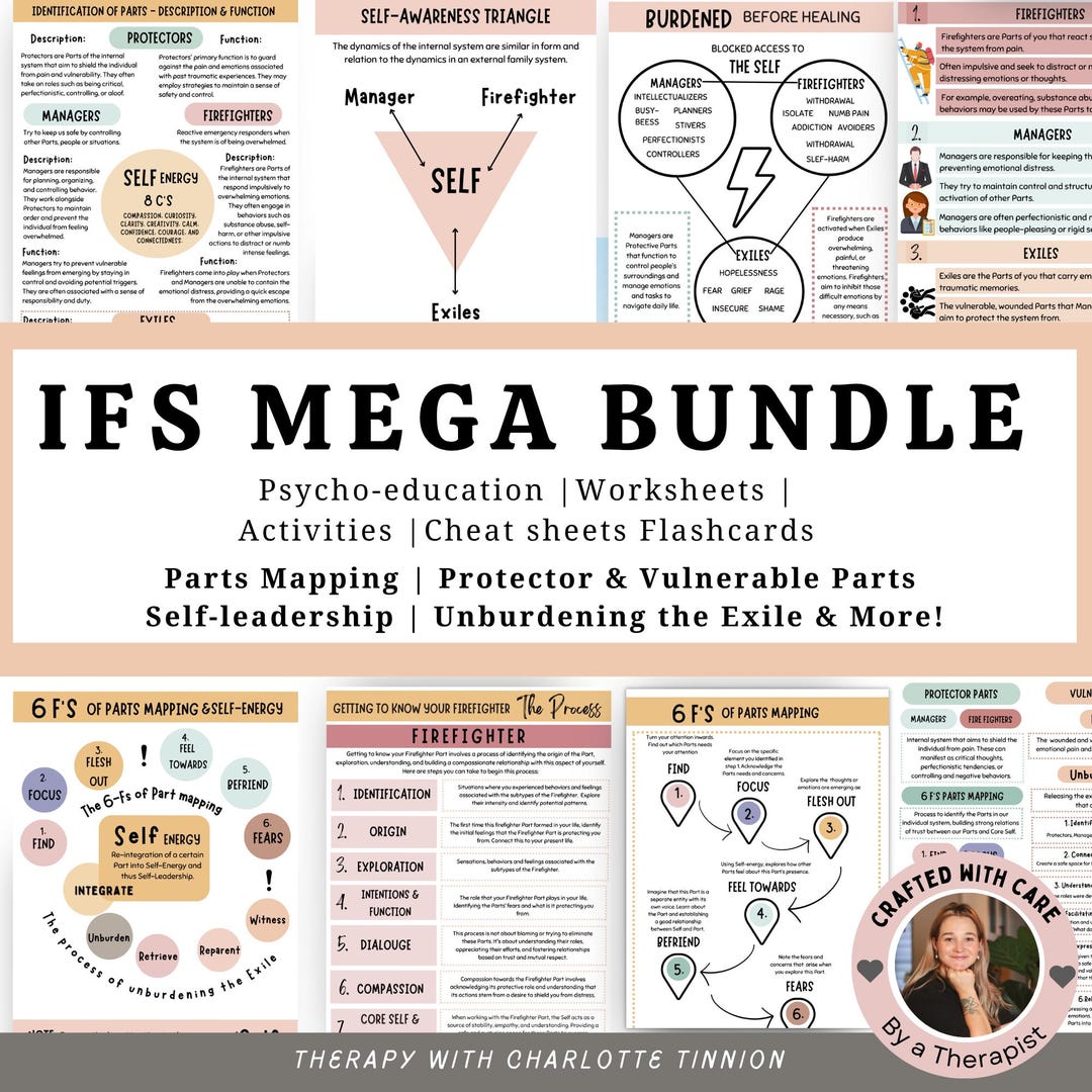 IFS Bundle, Internal Family Systems Worksheets, IFS Cheat Sheets, IFS ...