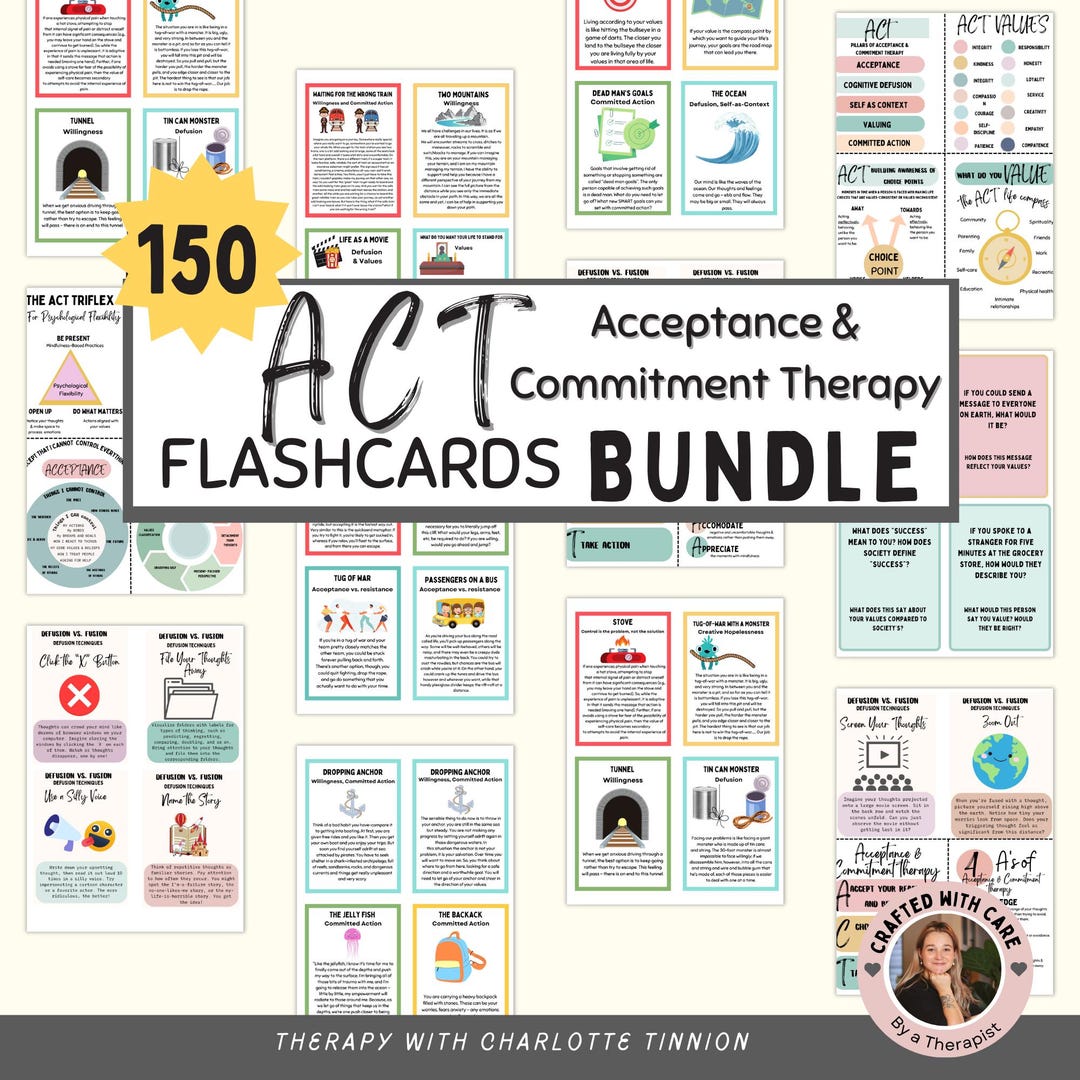 ACT Flashcards, Act Metaphors, Acceptance and Commitment Therapy ...