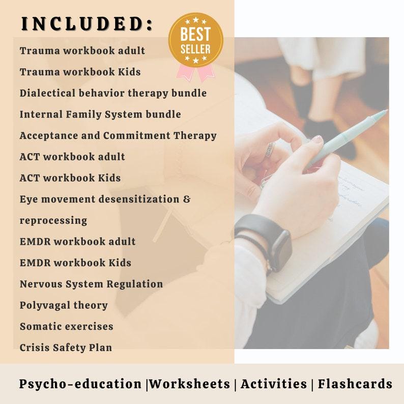 Therapy Bundle Worksheets, Counselling Tools, Psychoeducation, IFS ...