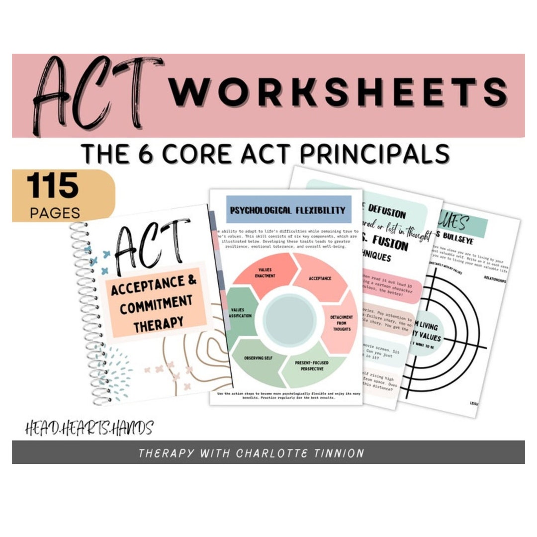 Acceptance and Commitment Therapy Worksheets, ACT Workbook, ACT Therapy, Radical Acceptance ...