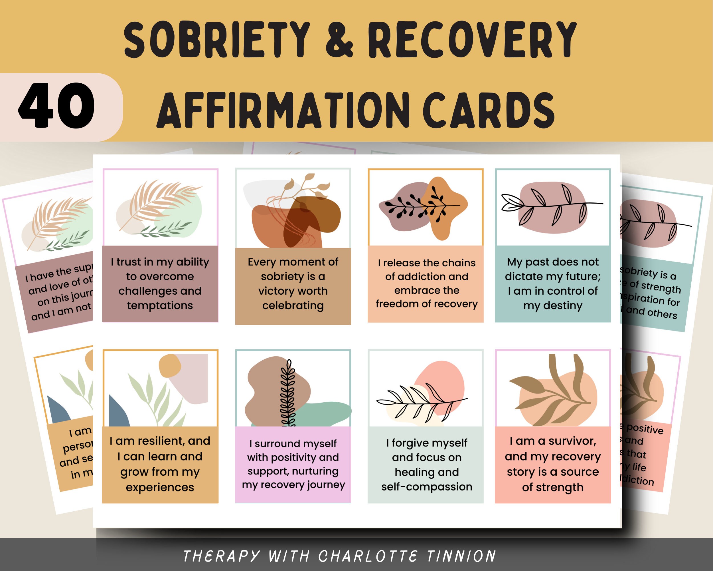 Sobriety Affirmation and Reflection Flashcards, Addiction and Recovery ...