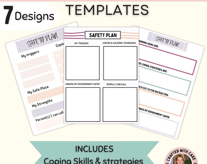 Digital Download Safety Plan for Kids and Teens; Mental Health; Crisis ...