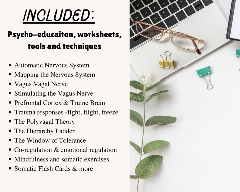 Nervous System Regulation Worksheet Bundle, Autonomic Nervous System ...