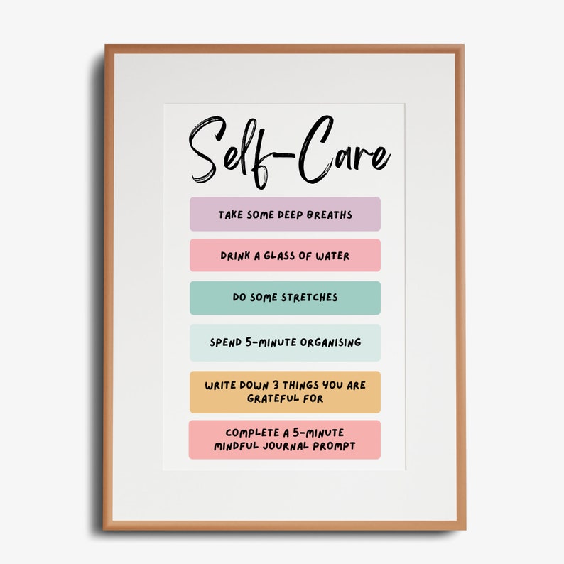 Self Care Poster, Therapy Office Decor (PDF Download) - Etsy