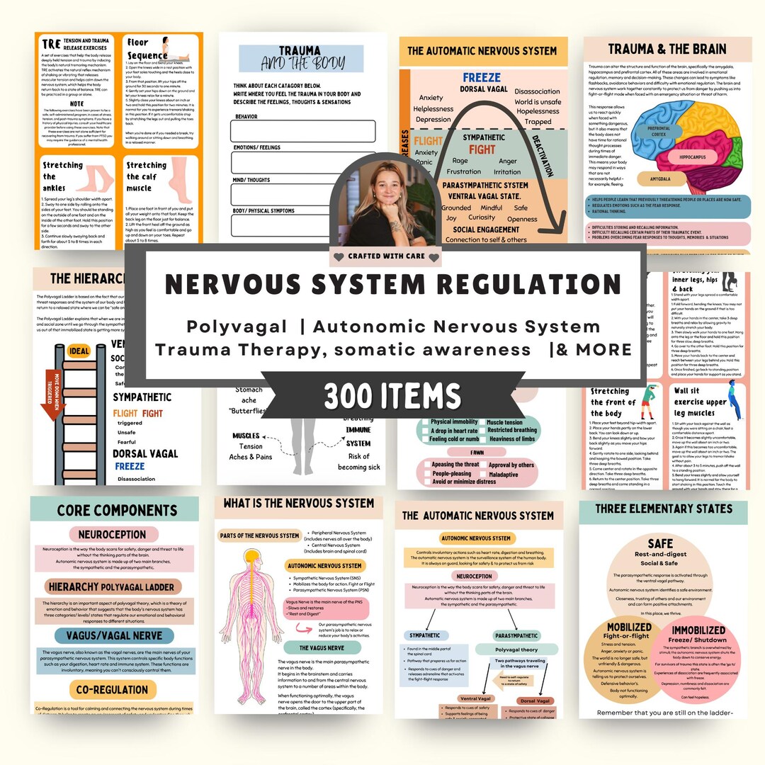 Nervous System Regulation Workbook, Polyvagal Theory, Autonomic Nervous ...