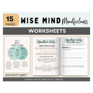 Wise Mind Worksheets, DBT Worksheets, Mindfulness Worksheets, Therapy ...