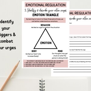 DBT Emotional Regulation Worksheets, DBT Worksheets, DBT Workbook, Dbt ...