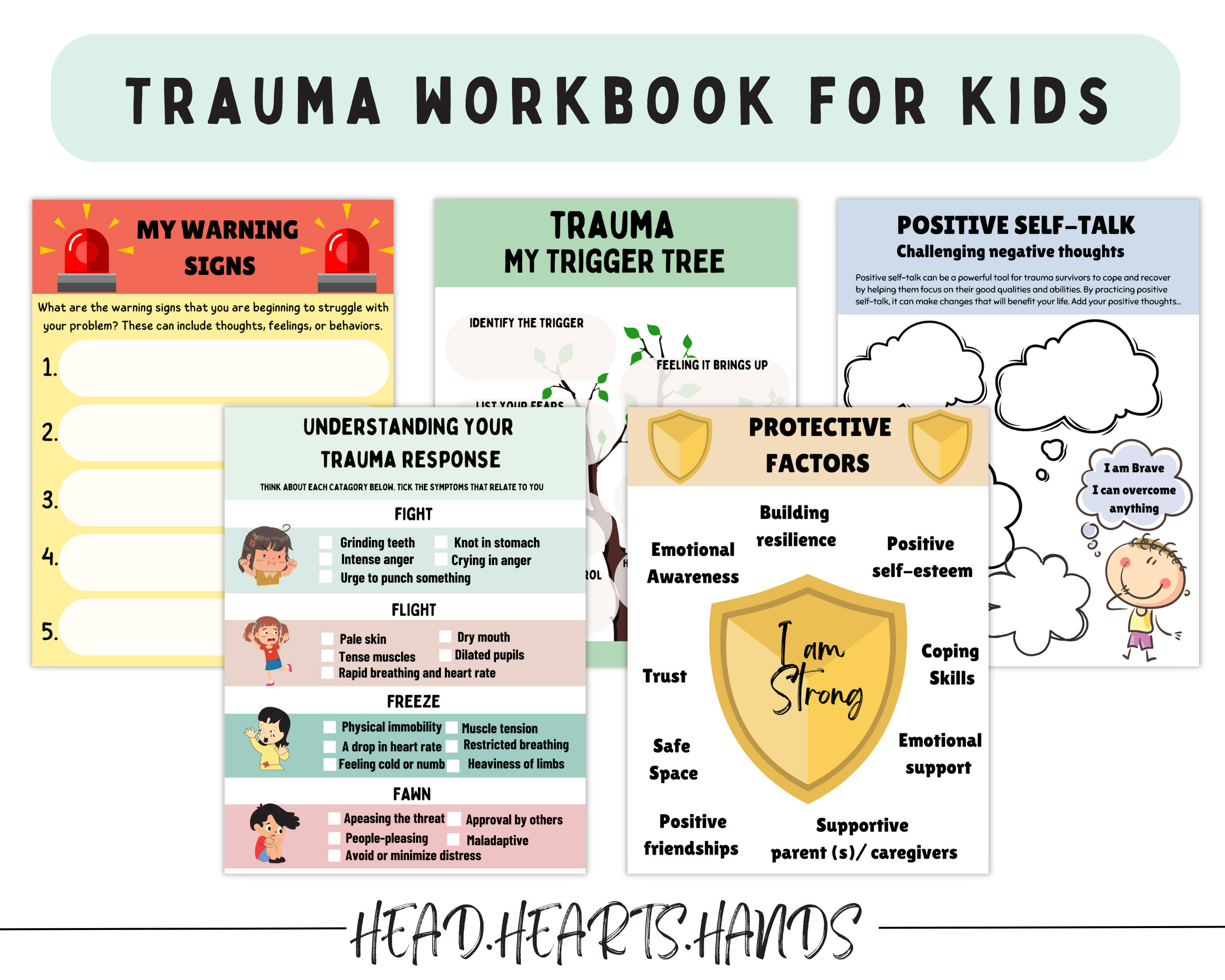 Trauma Worksheets for Children, Kids Trauma Therapy, Trauma Processing ...