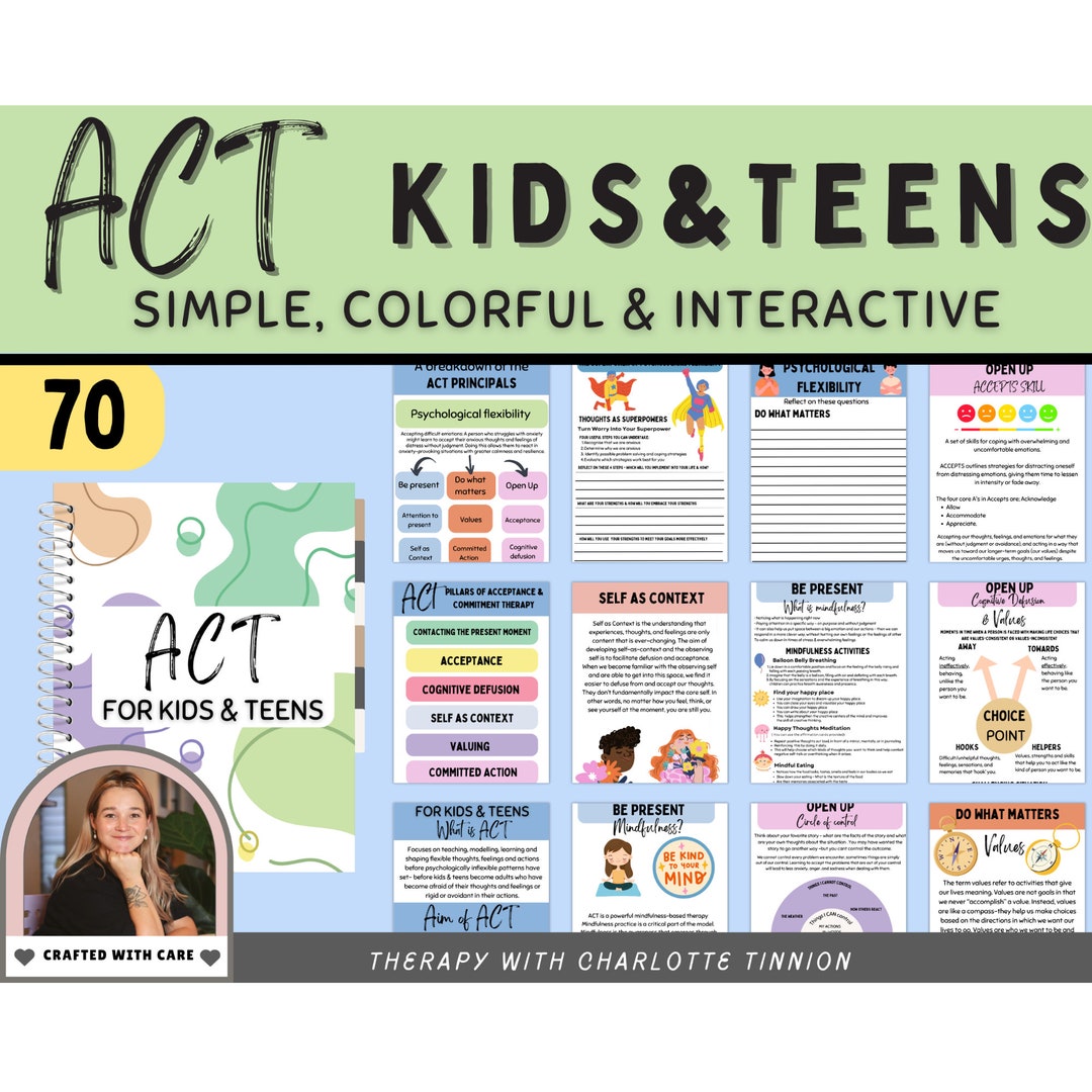 ACT for Teens Worksheets, Acceptance and Commitment Therapy Teens, ACT ...
