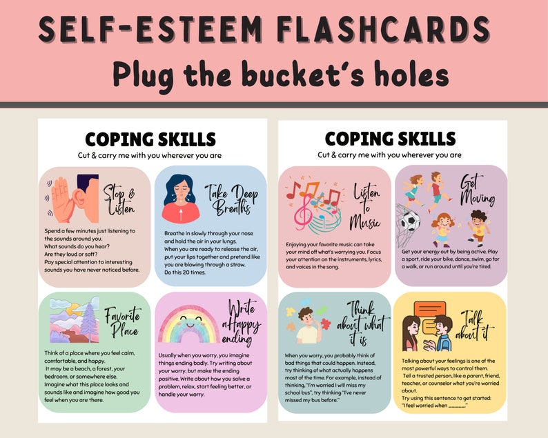 Self-esteem Worksheets Kids, Self-esteem Bucket, Teen Therapy ...