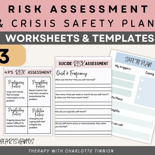 Self Harm Worksheets - Etsy