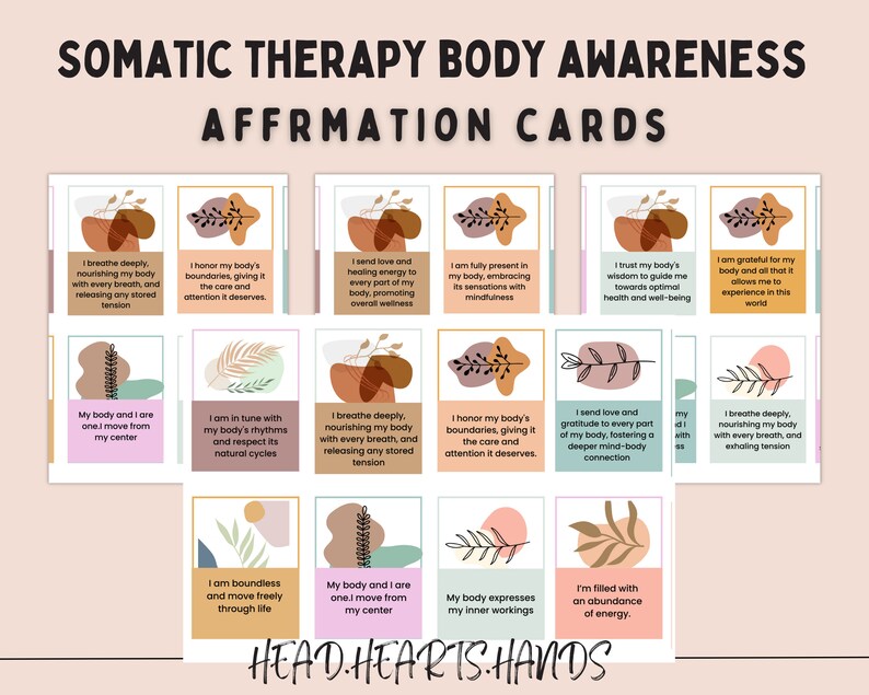 Somatic Awareness Flashcard Bundle, Somatic Awareness Journal Prompts ...