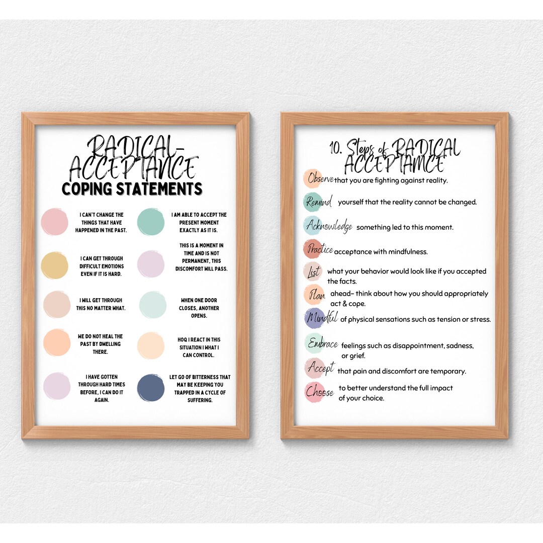 Radical Acceptance Poster, DBT Poster, Counselor Office Decor, Coping ...