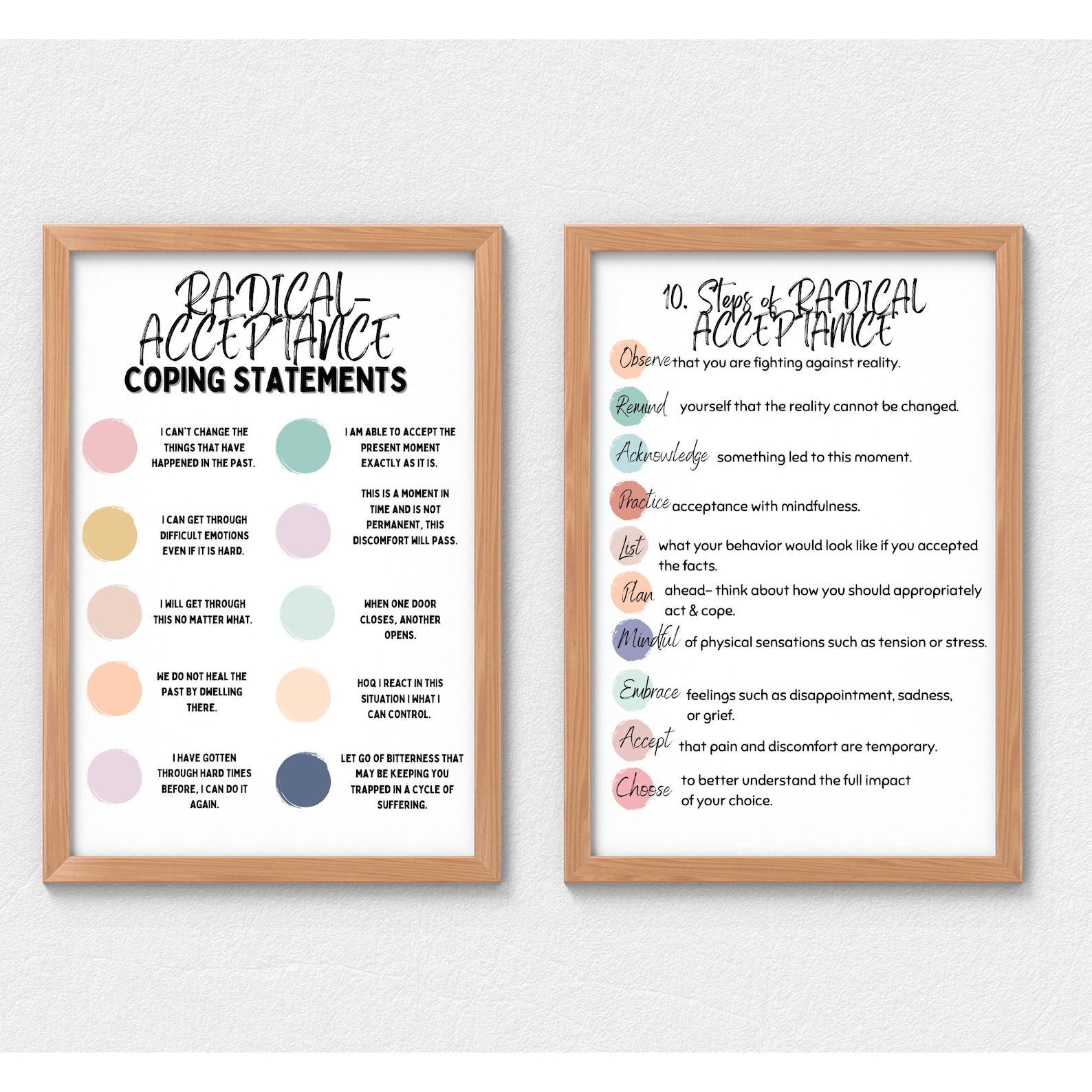 Radical Acceptance Poster, DBT Poster, Counselor Office Decor, Coping ...