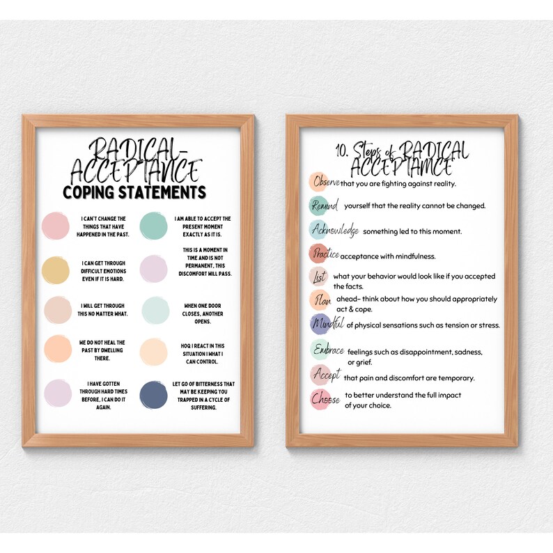 Radical Acceptance Poster, DBT Poster, Counselor Office Decor, Coping ...
