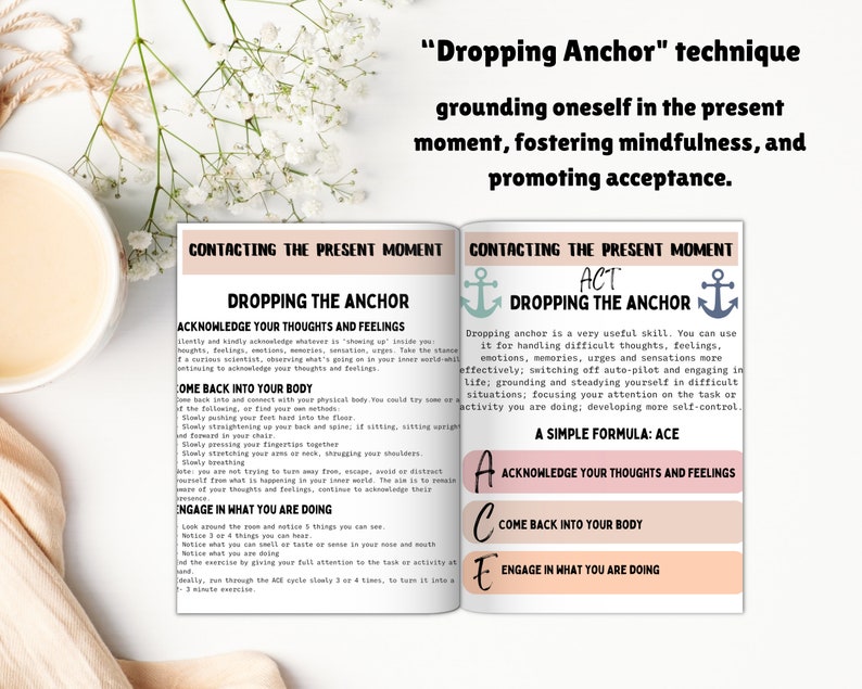 ACT, Acceptance and Commitment Therapy Workbook, Cognitive Defusion ...