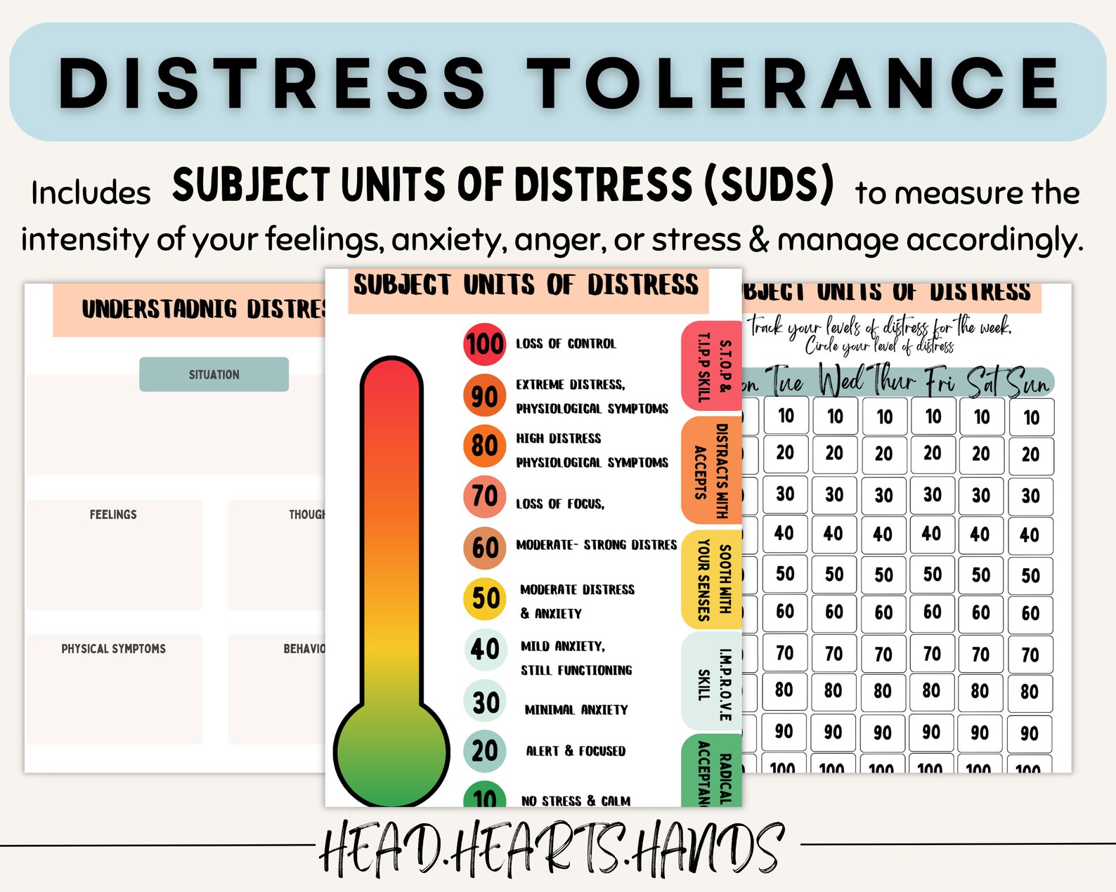 Distress Tolerance Worksheets Bundle, DBT Worksheets, DBT Bundle, ACT ...