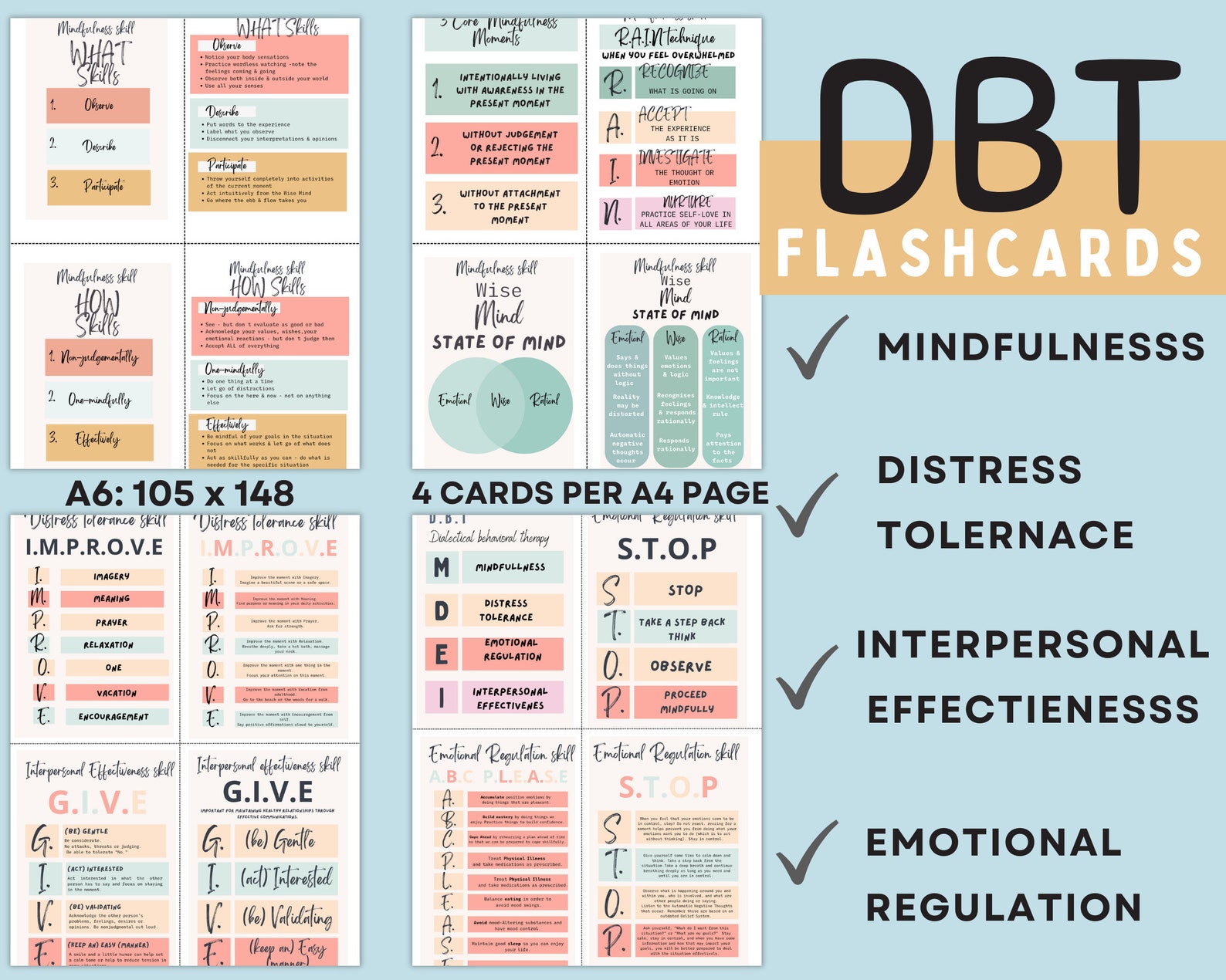 DBT Bundle, DBT Worksheets, DBT Cheat Sheet, Dbt Skills, Dbt Workbook ...