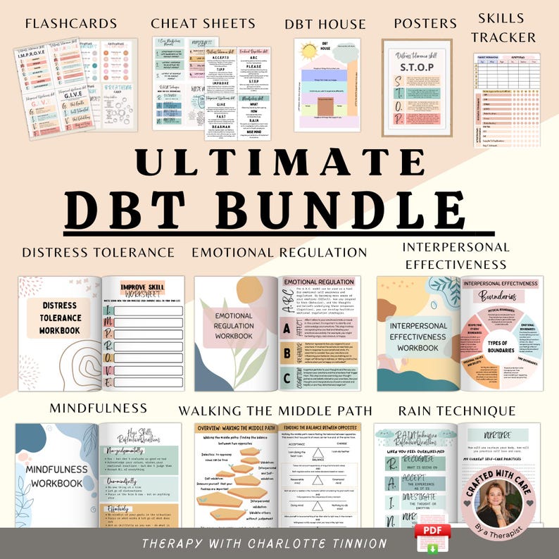 DBT Bundle, DBT Worksheets, DBT Cheat Sheet, Dbt Skills, Dbt Workbook ...