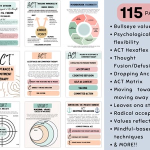 Acceptance Commitment Therapy Worksheets, ACT Worksheets, ACT Metaphors ...