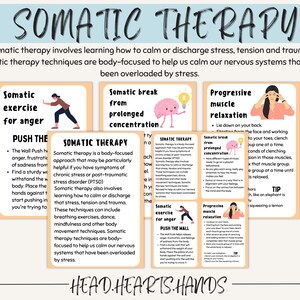 Somatic Therapy Exercise Cards, Somatic Awareness Flashcards, Nervous ...