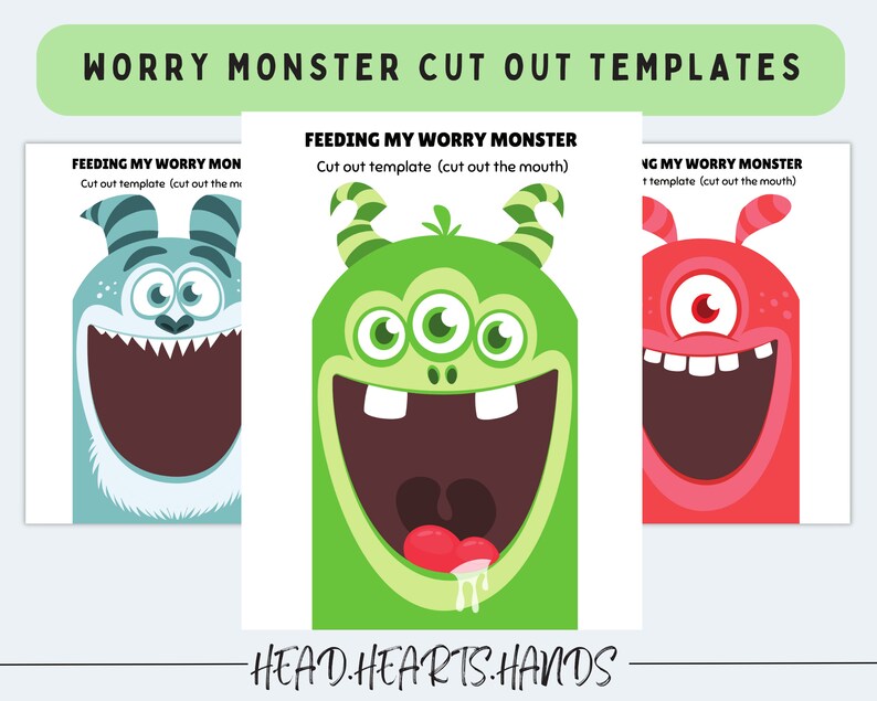 Worry Monster for Kids, Therapy for Kids, Worksheets for Children ...