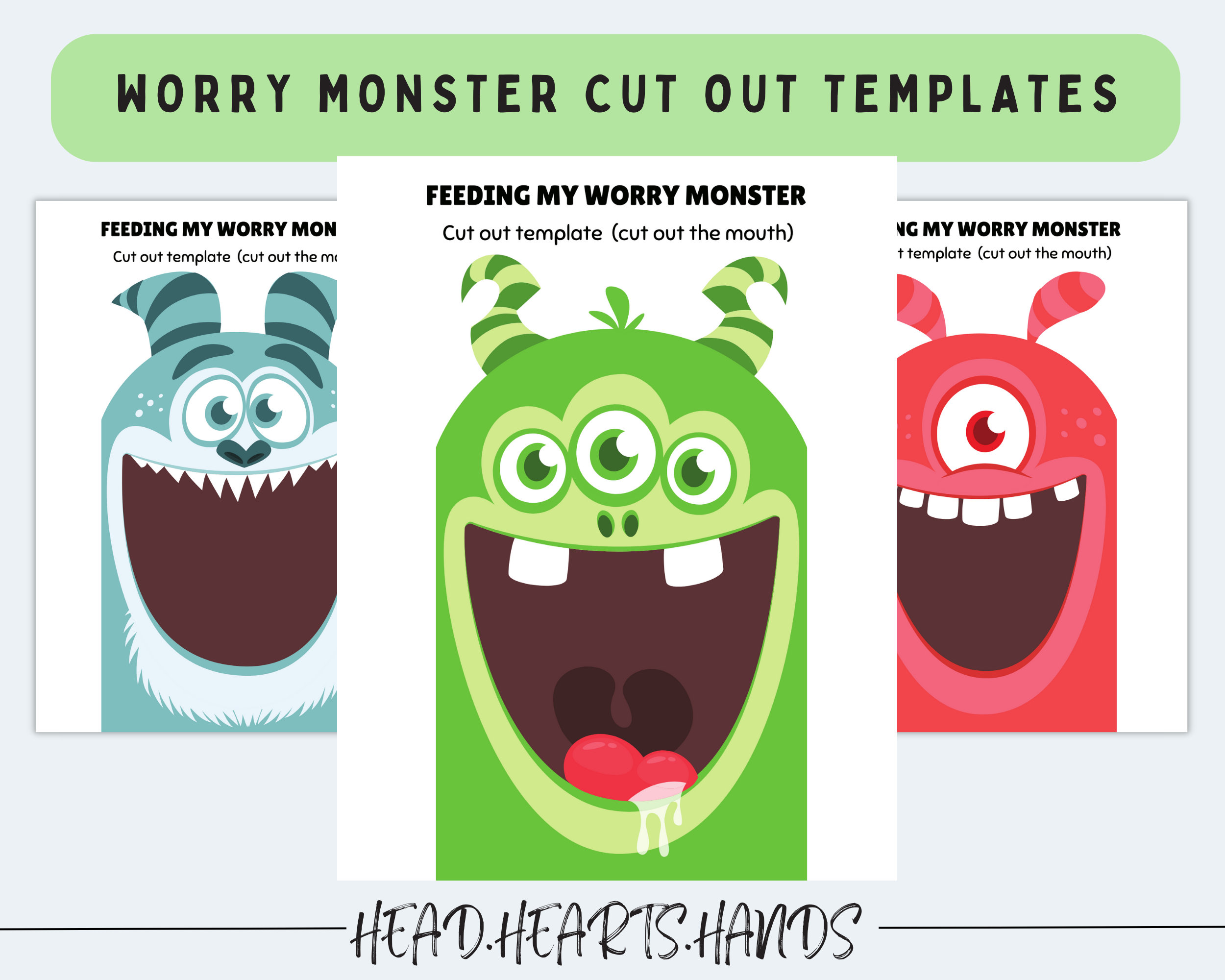 Worry Monster for Kids, Therapy for Kids, Worksheets for Children ...