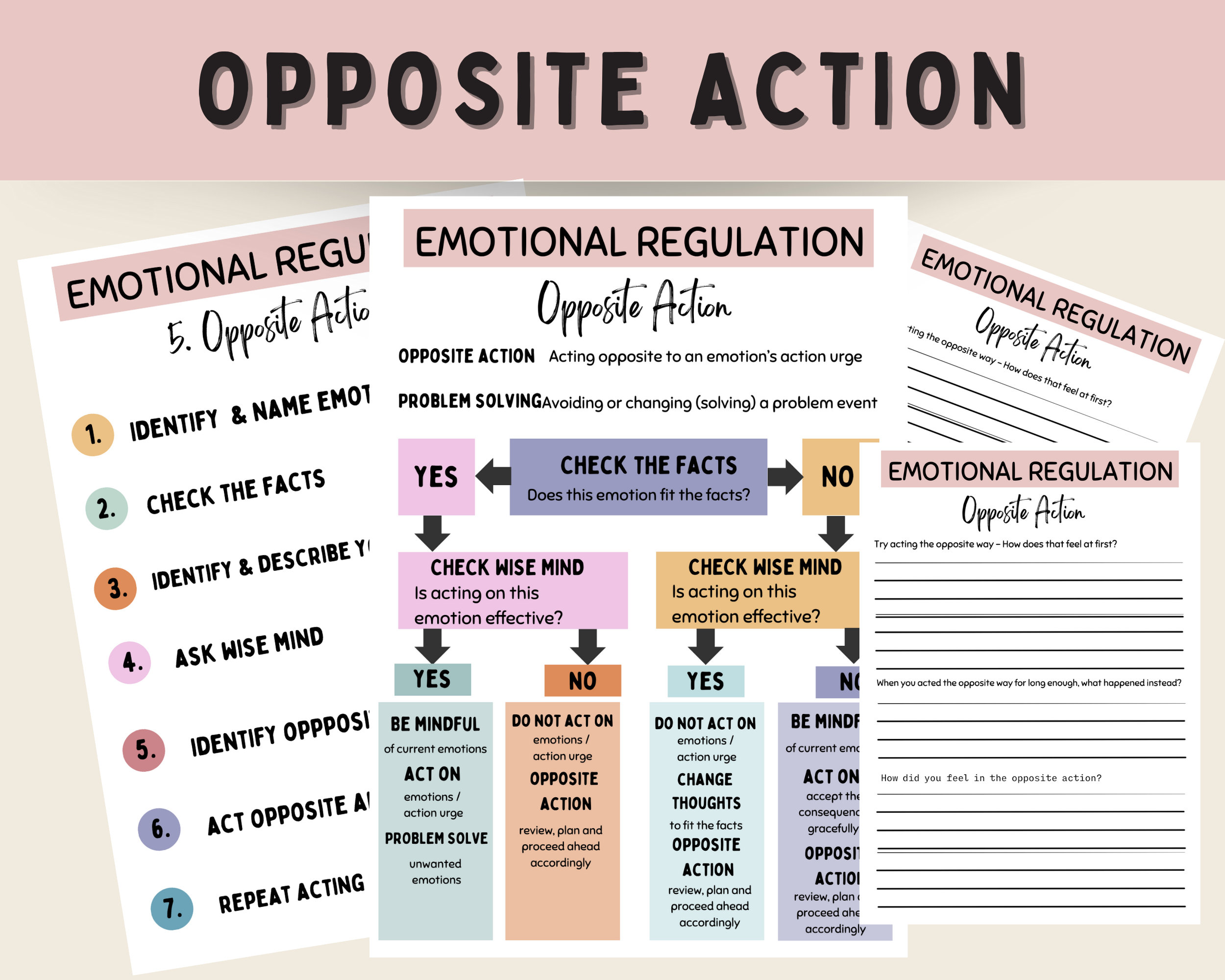 DBT Emotional Regulation Worksheets, DBT Worksheets, DBT Workbook, Dbt ...