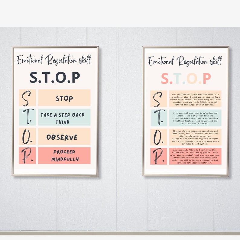 DBT Emotional Regulation Poster, Therapy Office Decor (PDF) - Etsy