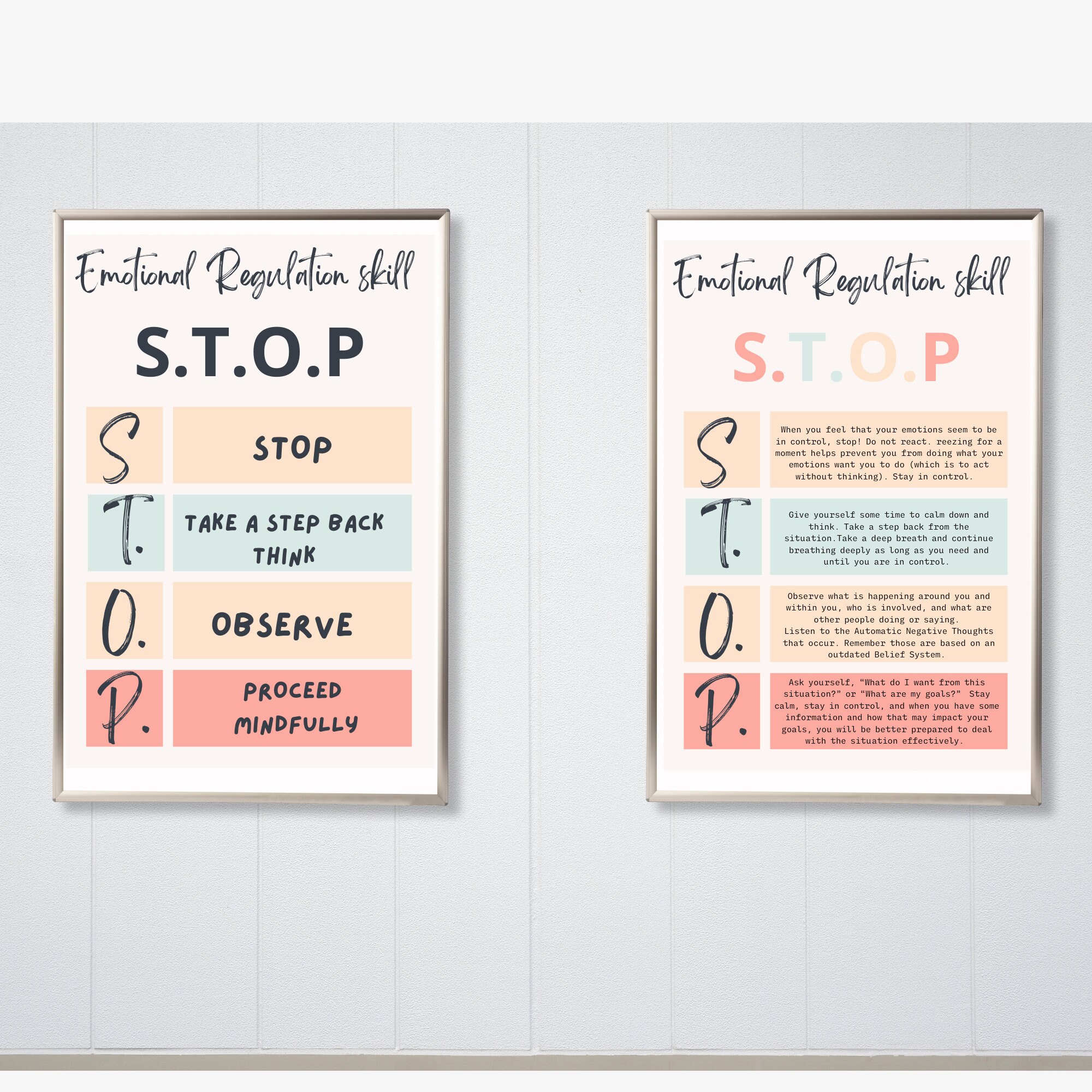 DBT Emotional Regulation Posters, DBT Posters, Therapy Office Decor ...