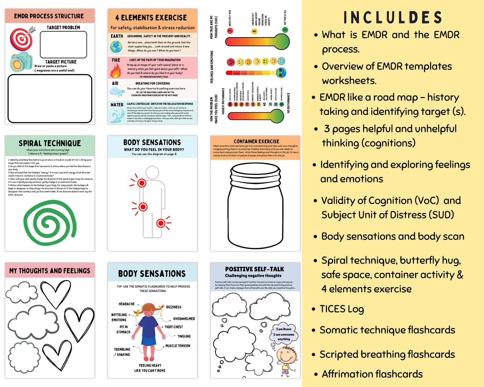 EMDR Workbook for Kids, EMDR Therapy, EMDR Cognitions, Trauma Therapy ...