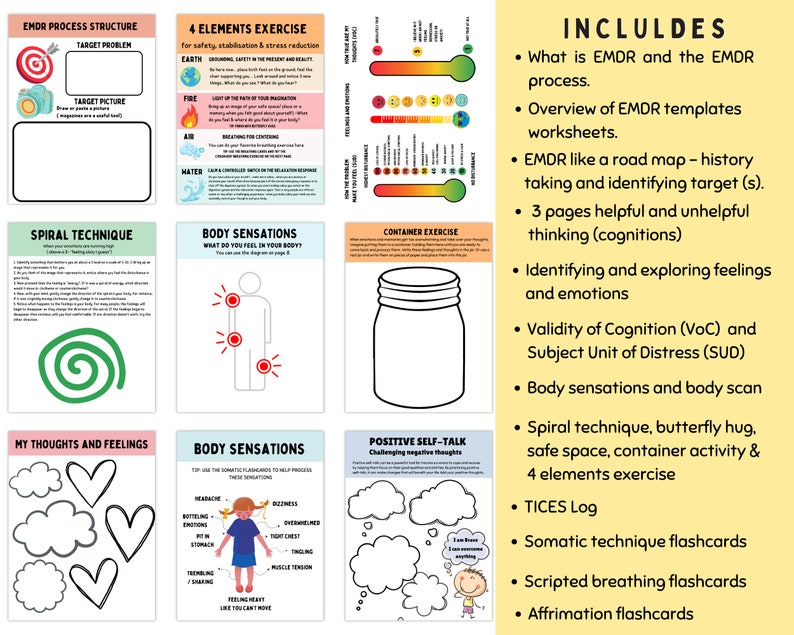 EMDR Workbook for Kids, EMDR Therapy, EMDR Cognitions, Trauma Therapy ...