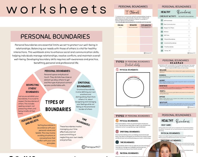 Boundaries Workbook, Personal Boundaries Worksheets, Interpersonal ...