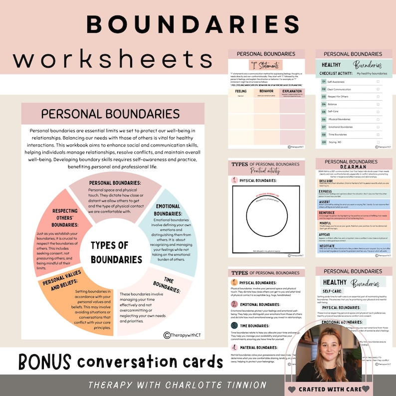 Boundaries Workbook, Personal Boundaries Worksheets, Interpersonal ...